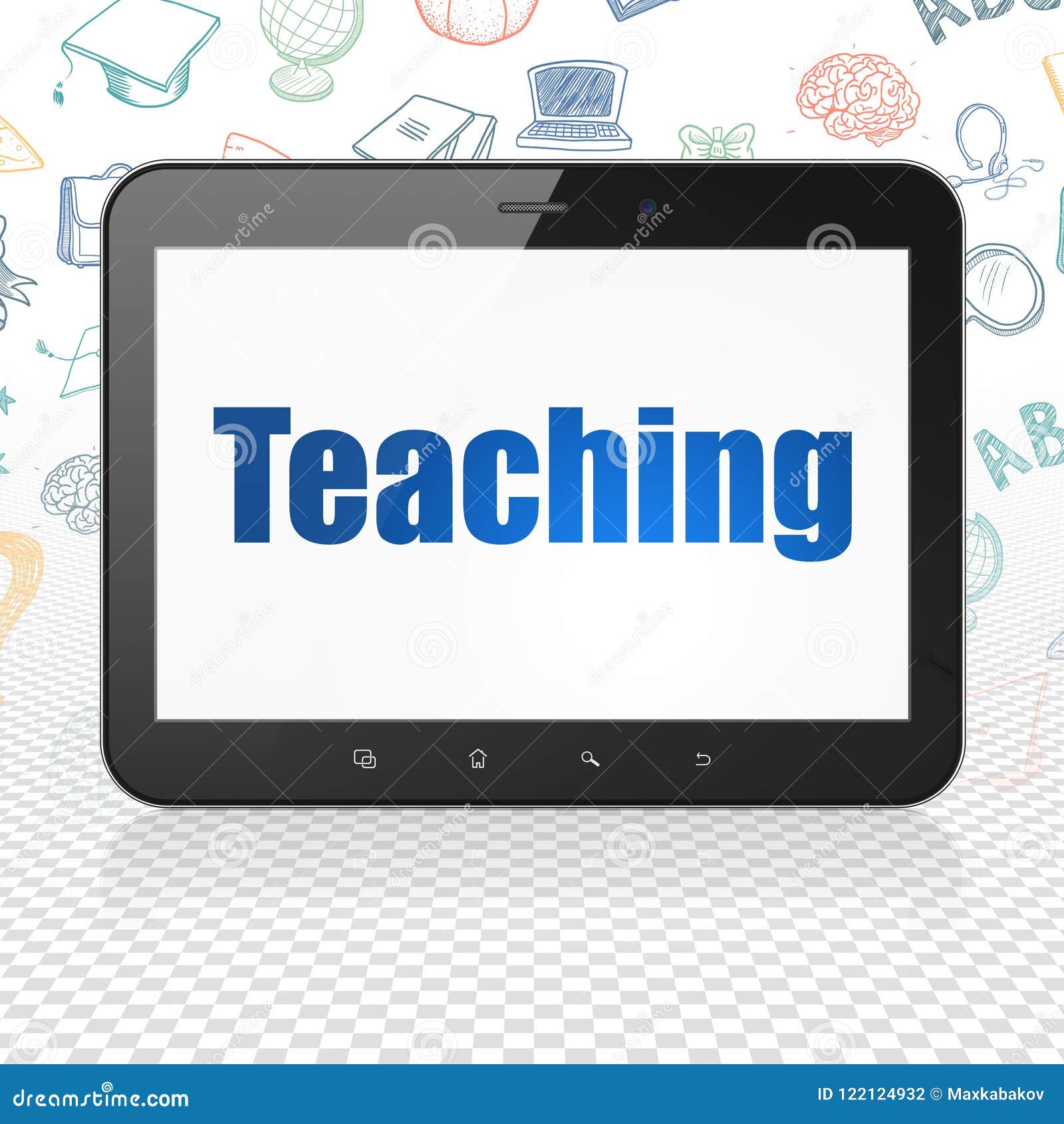 Learning Concept: Tablet Computer with Teaching on Display Stock ...