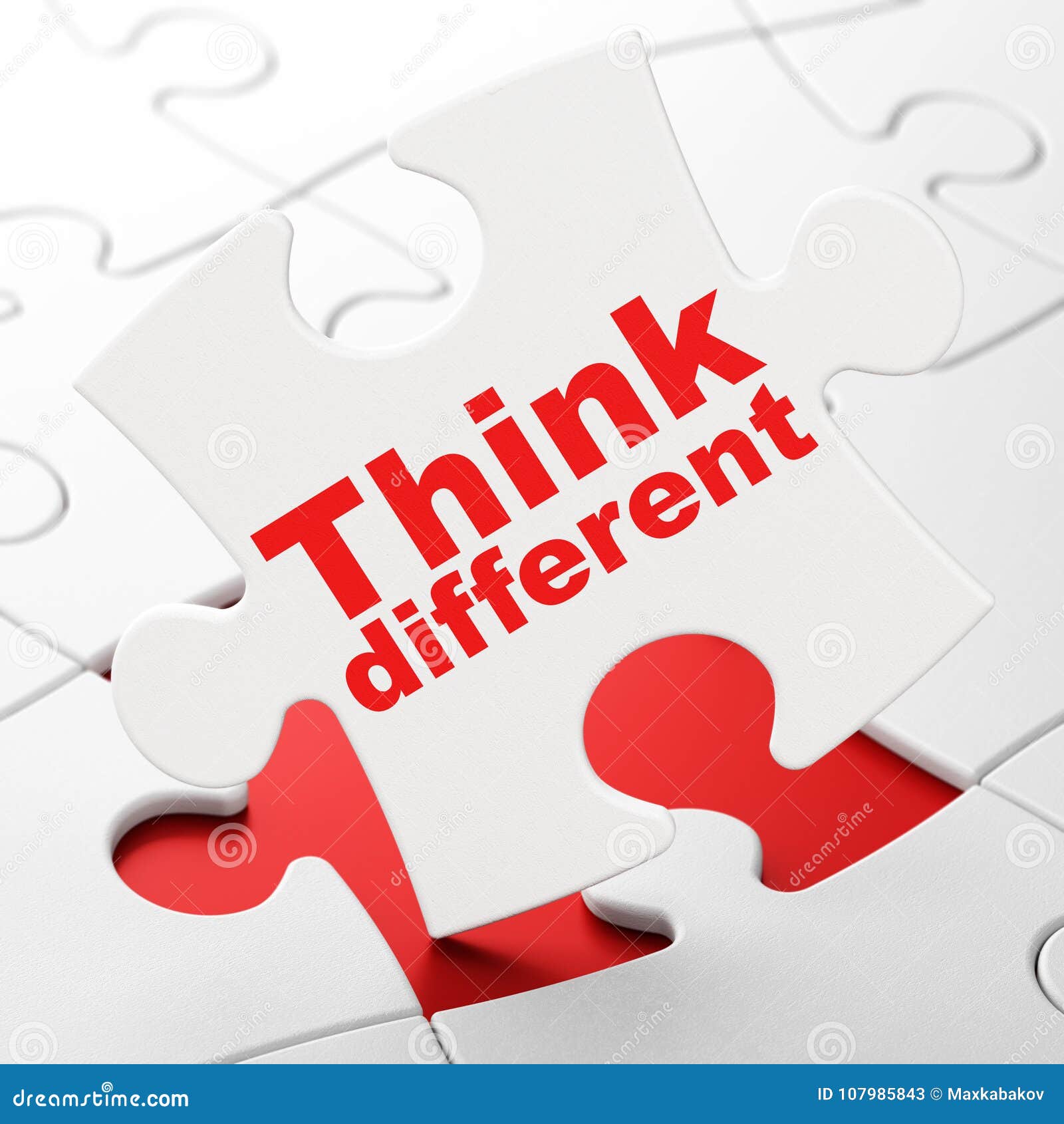 Learning Concept: Think Different on Puzzle Background Stock ...