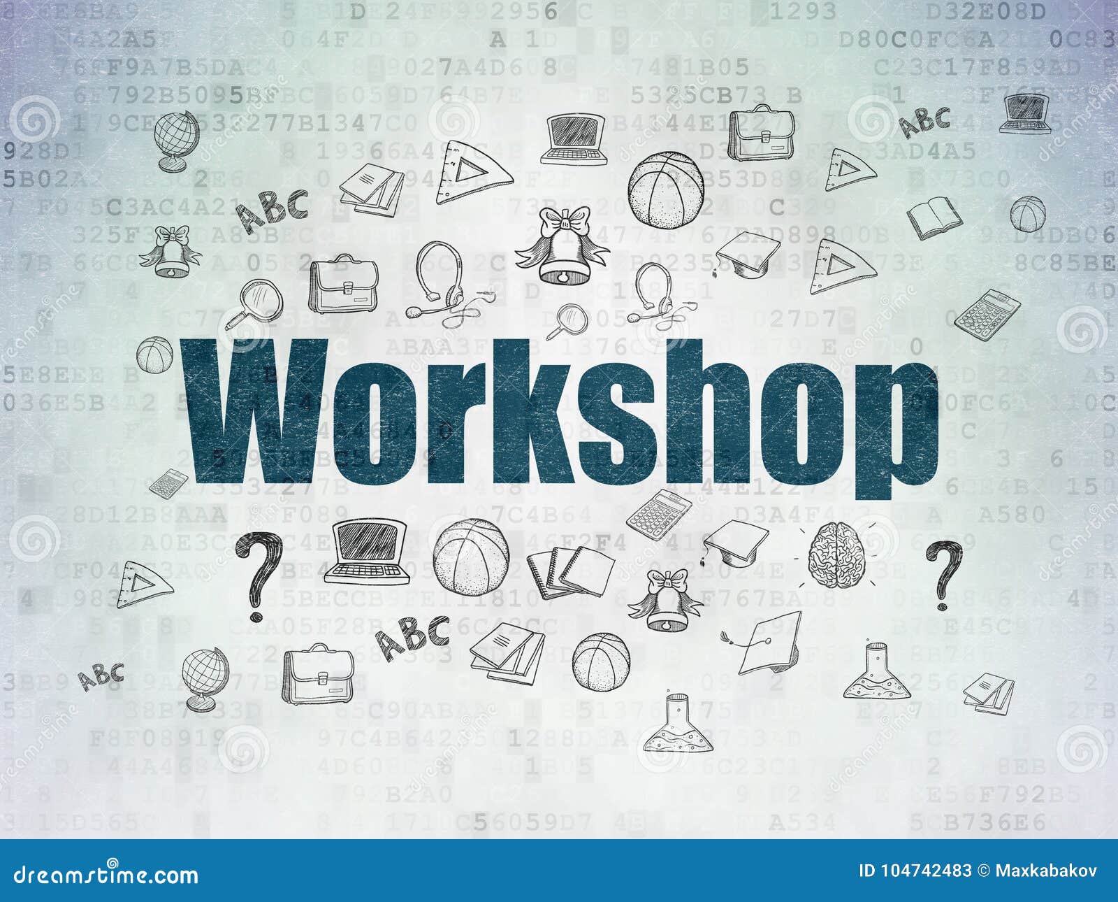 Learning Concept: Workshop on Digital Data Paper Background Stock ...