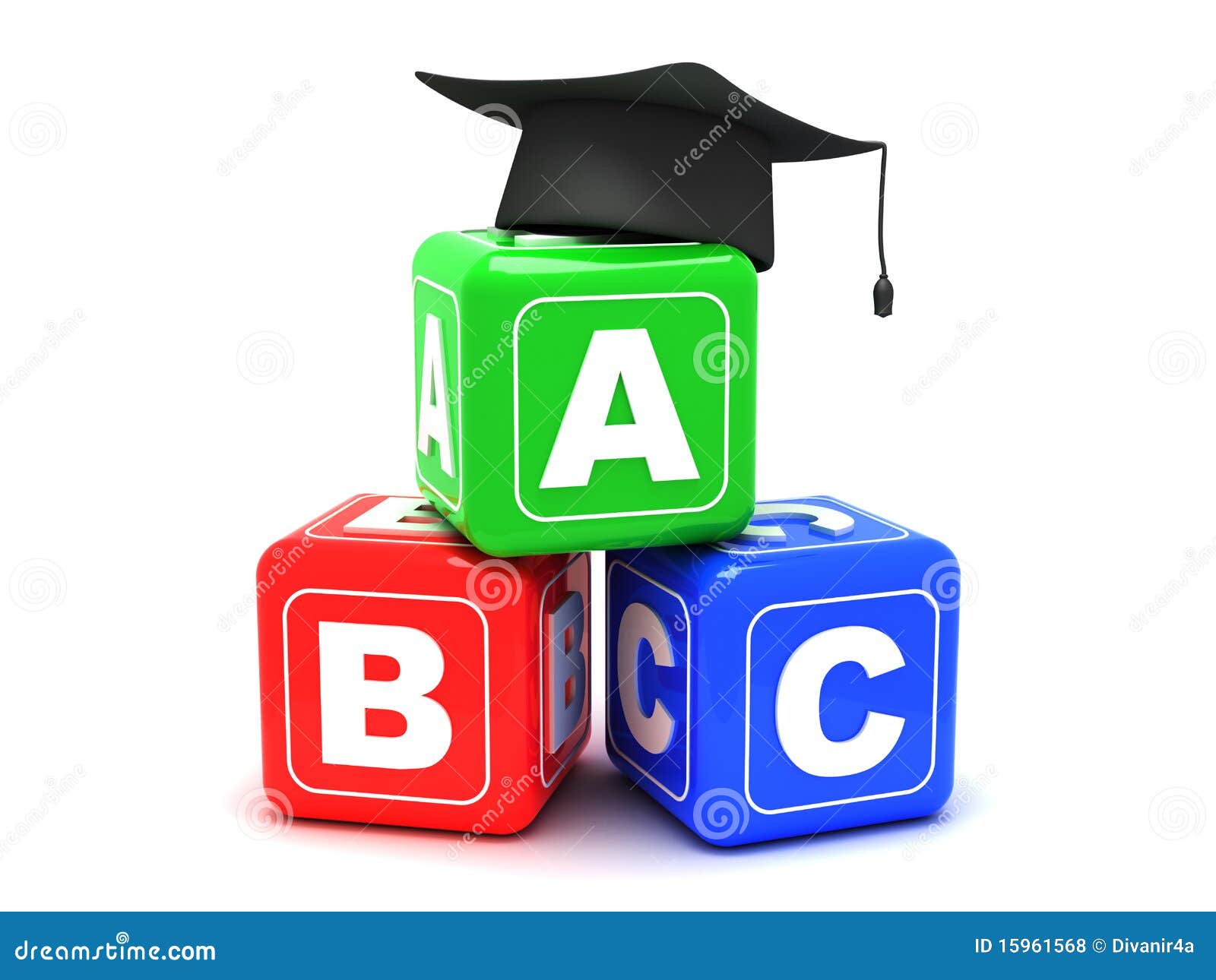 Learning cubes 3d stock illustration. Illustration of letters - 15961568