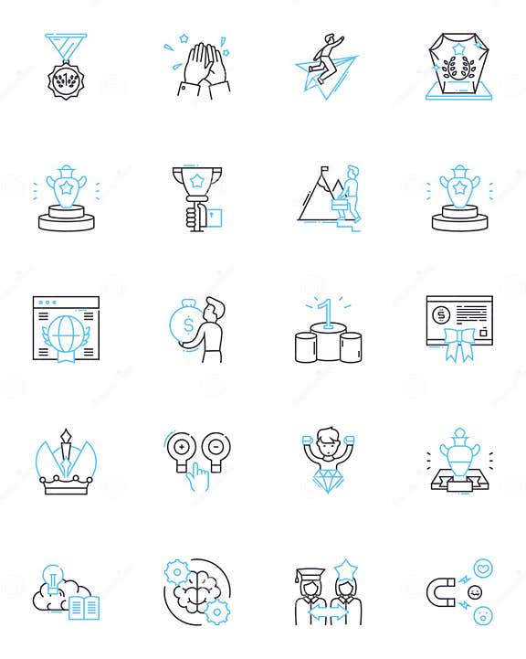 Learning Curve Linear Icons Set. Growth, Evolution, Progression ...