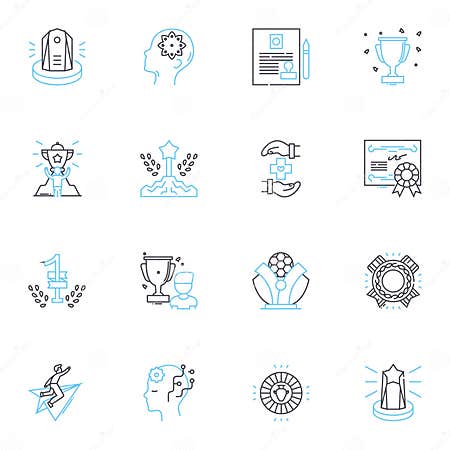 Learning Curve Linear Icons Set. Growth, Evolution, Progression ...