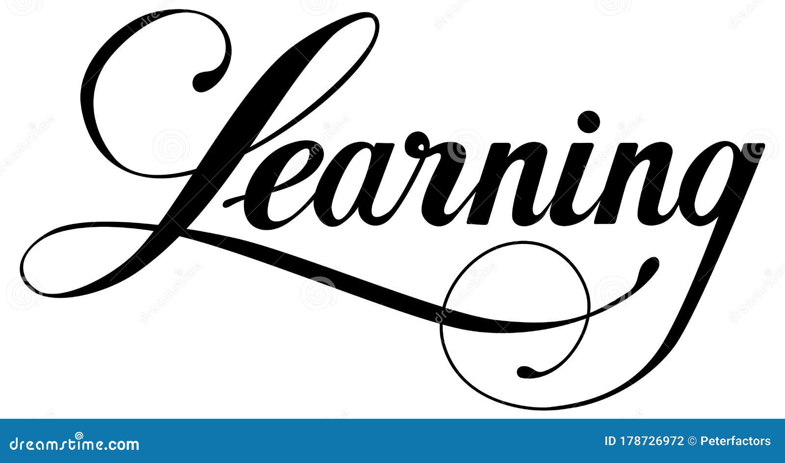Learning - Custom Calligraphy Text Stock Vector - Illustration of ...