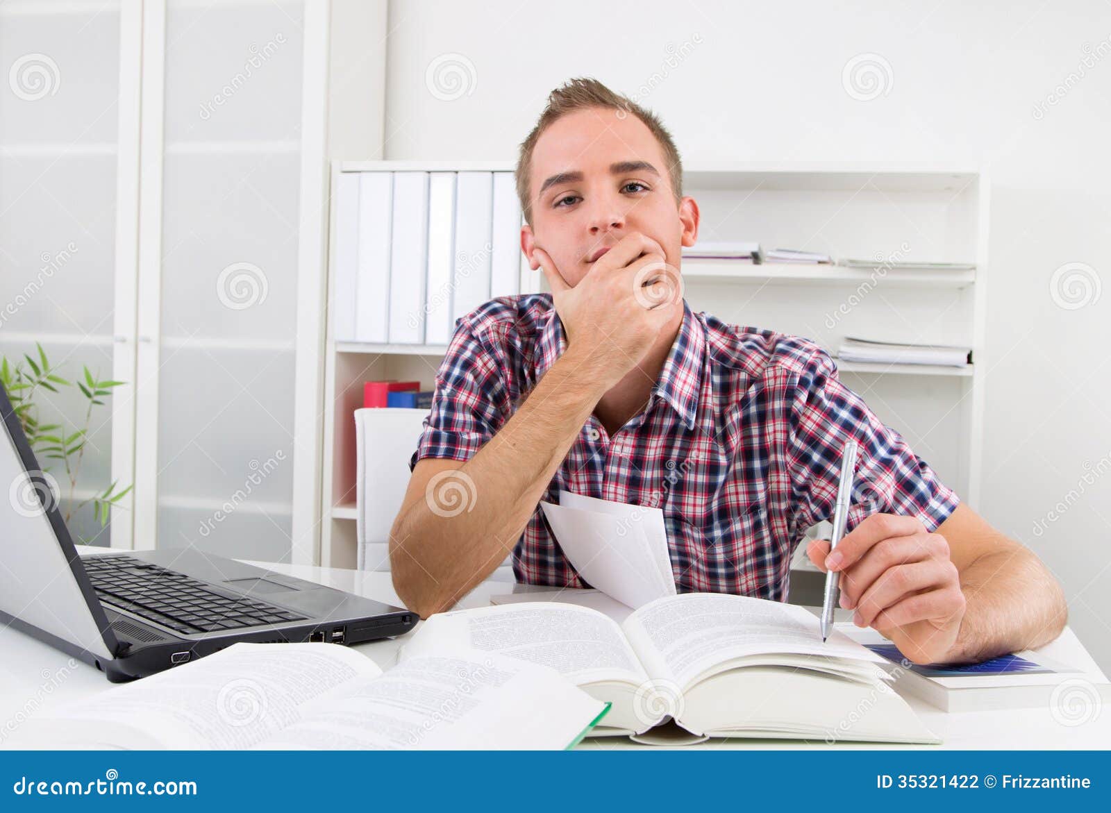 Learning is so damn hard stock photo. Image of student - 35321422