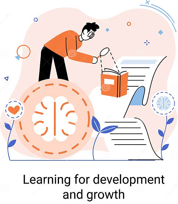 Learning for Development and Growth. Self-learning, Online Emoloyee Education Metaphor, Goal ...