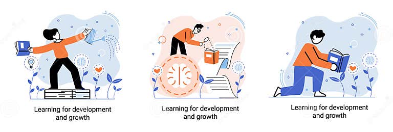 Learning for Development and Growth. Self-learning, Online Emoloyee Education Metaphor, Goal ...