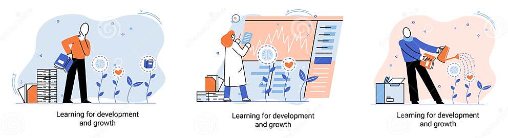 Learning for Development and Growth. Self-learning, Online Emoloyee Education Metaphor, Goal ...