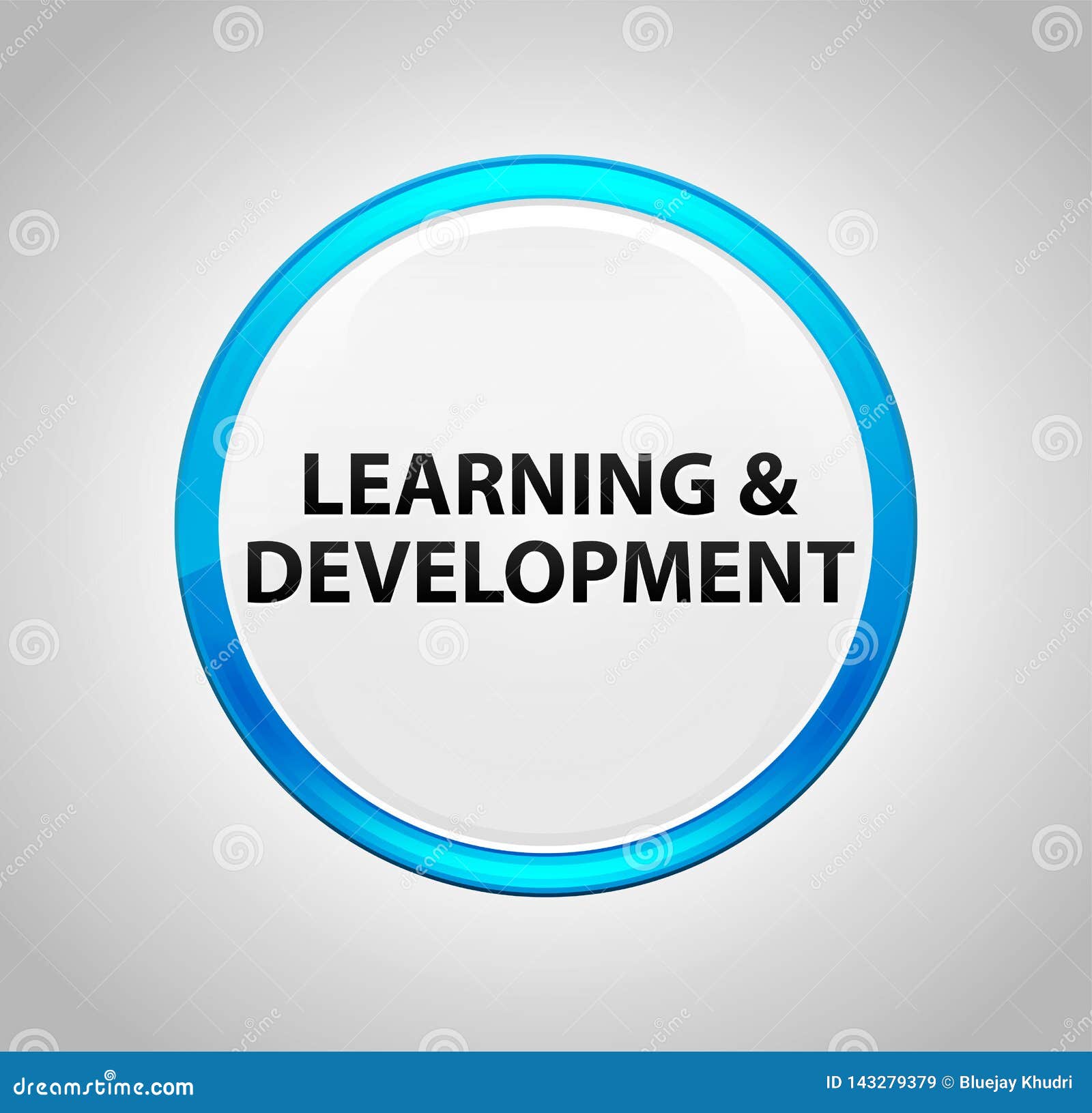 Learning & Development Round Blue Push Button Stock Illustration ...