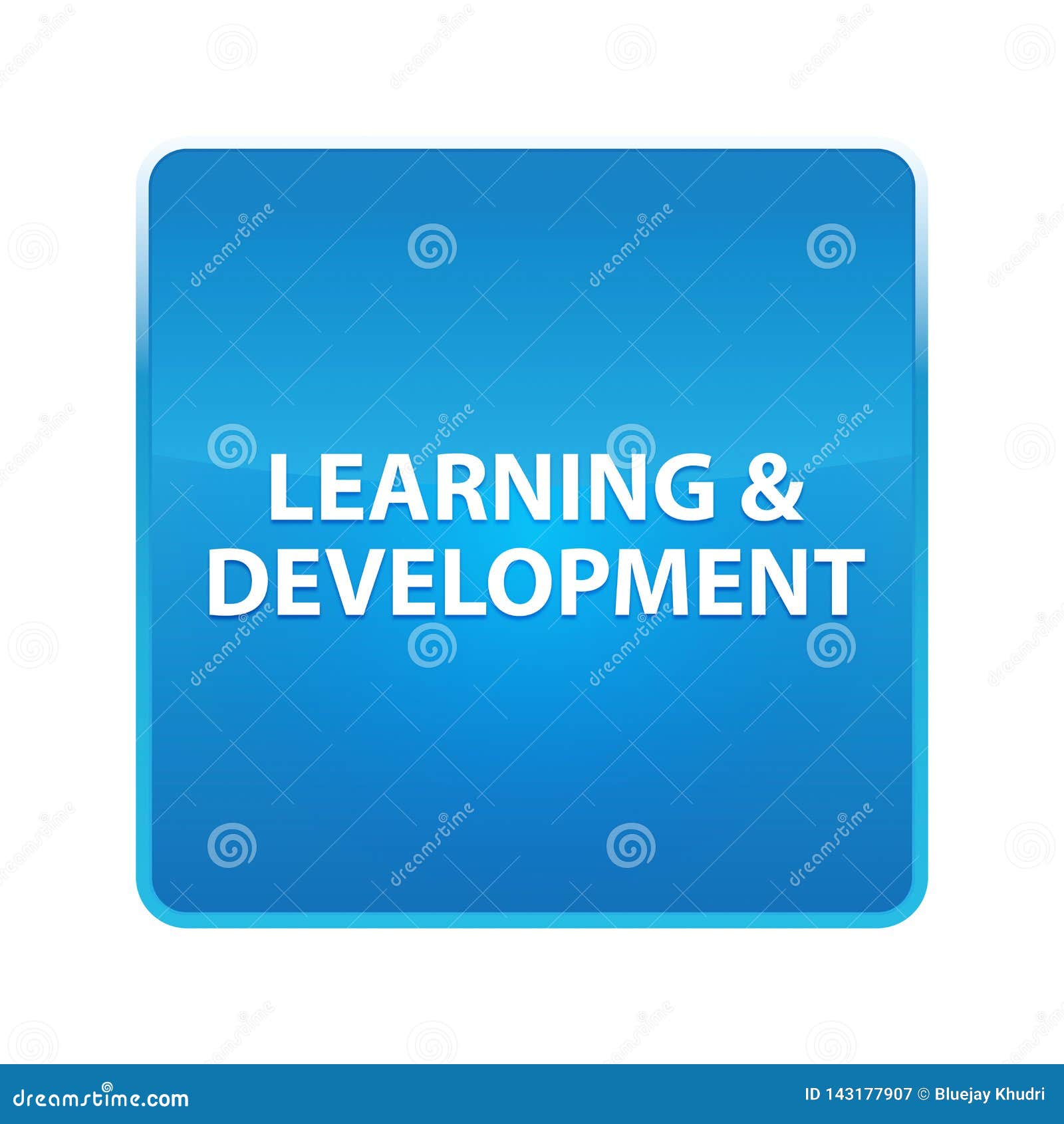 Learning & Development Shiny Blue Square Button Stock Illustration ...
