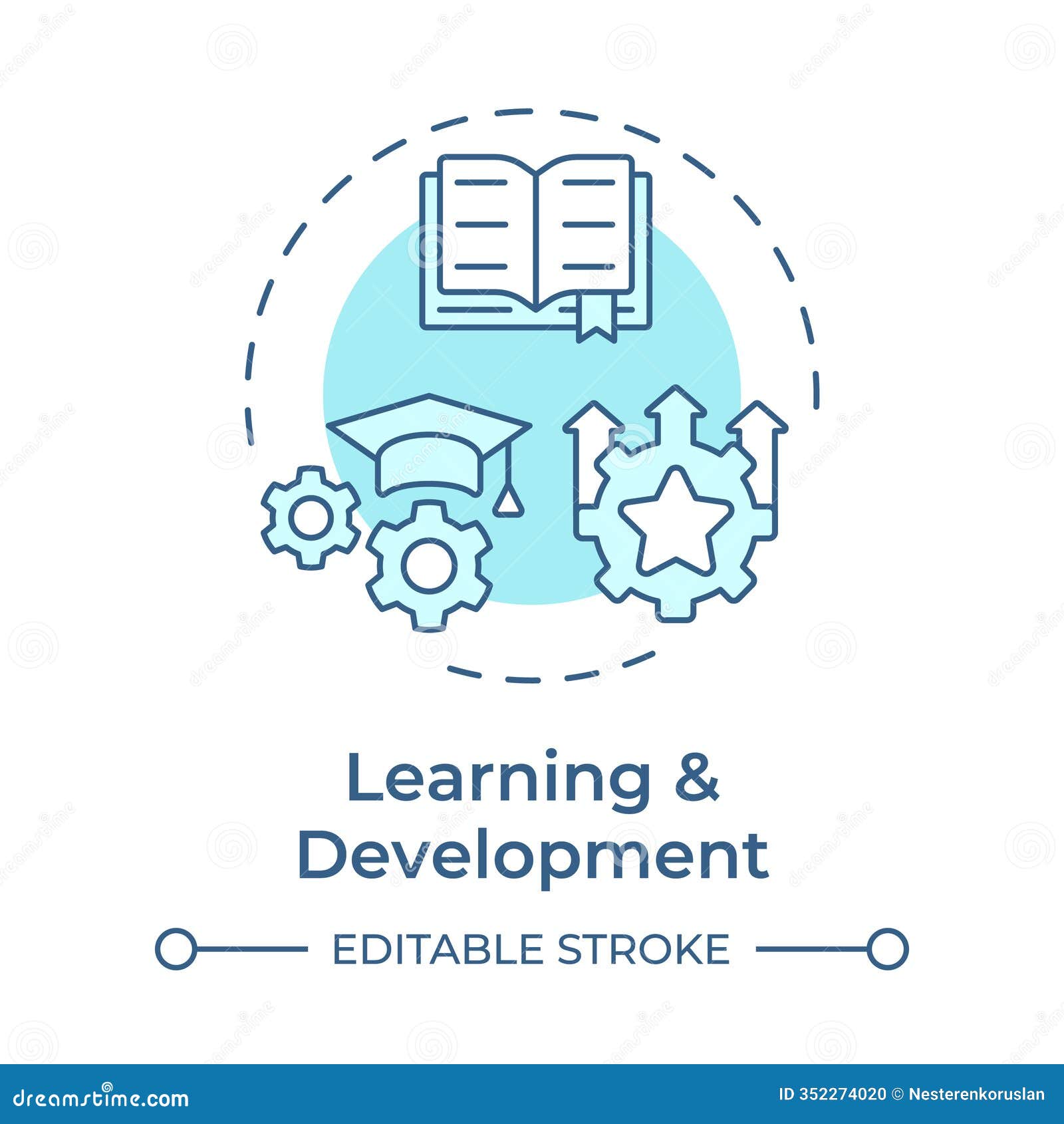 Learning and Development Soft Blue Concept Icon Stock Illustration ...