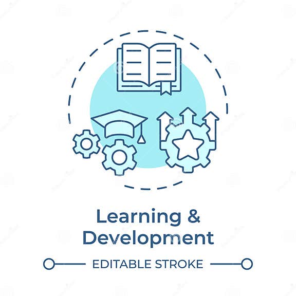 Learning and Development Soft Blue Concept Icon Stock Illustration ...