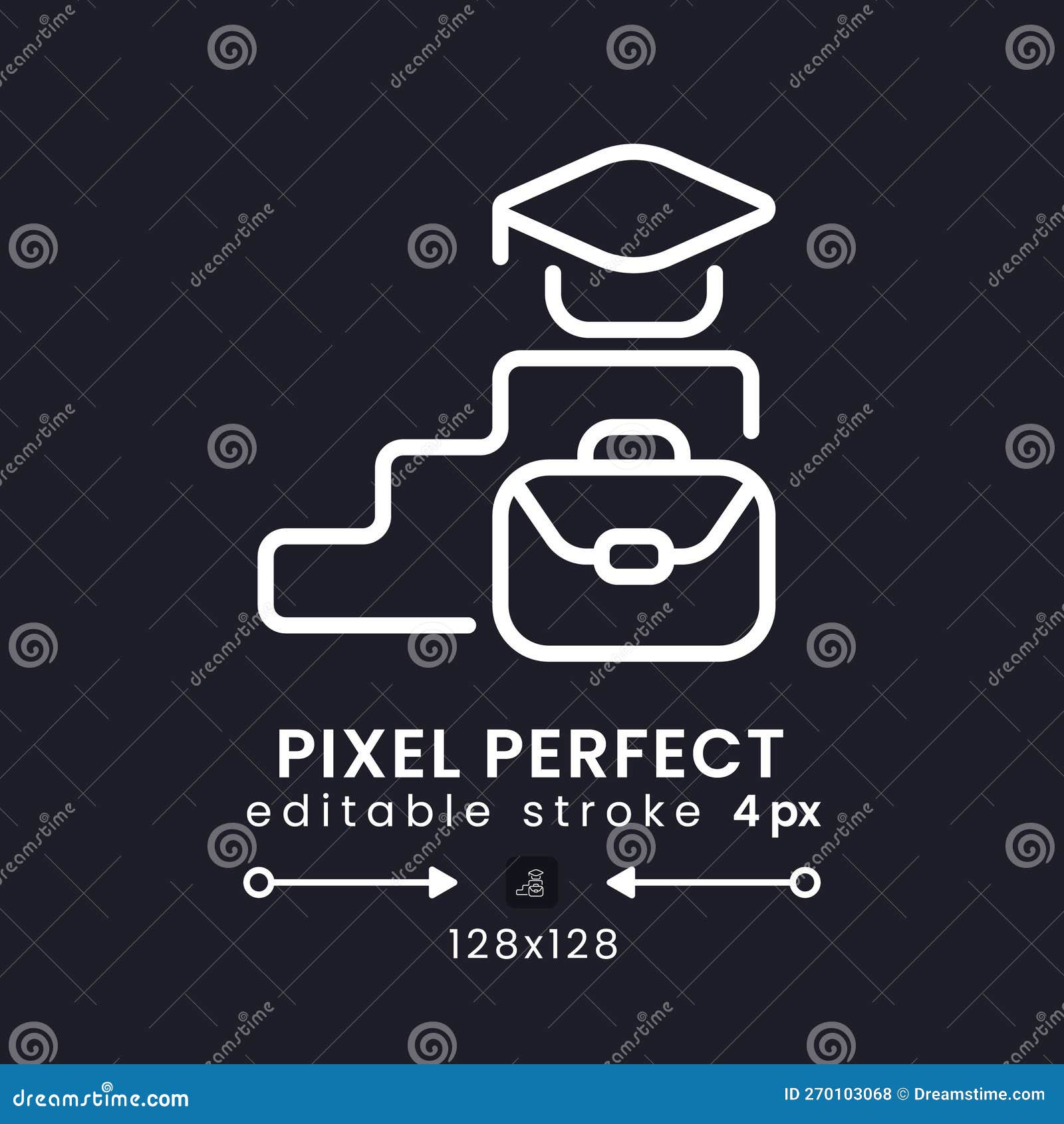 Learning and Development White Linear Desktop Icon on Black Stock ...