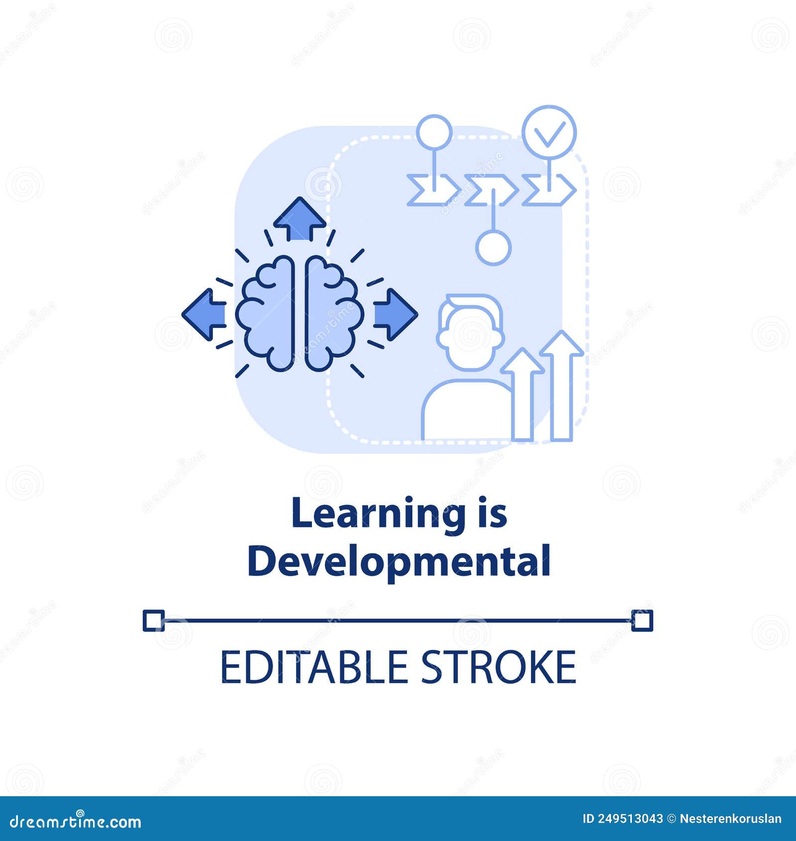 Learning is Developmental Light Blue Concept Icon Stock Vector ...
