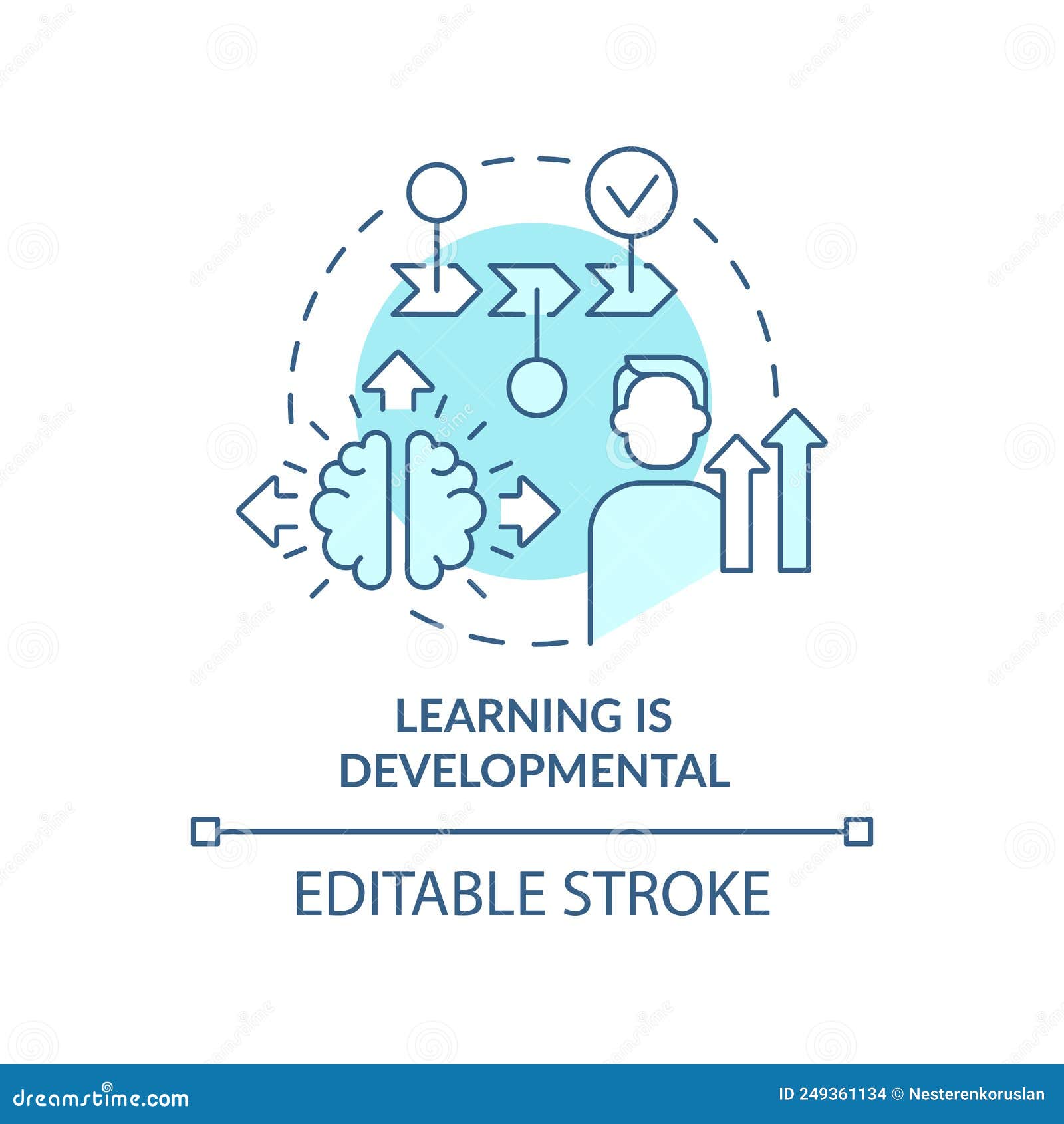 Learning is Developmental Turquoise Concept Icon Stock Vector ...