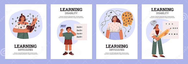 Learning Difficulties and Learning Disability Banners Vector ...