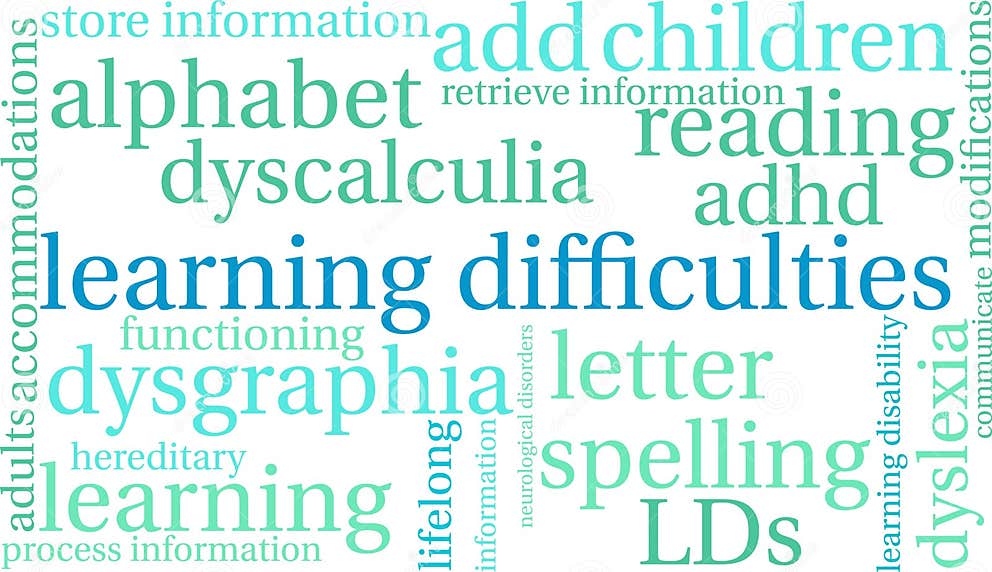 Learning Difficulties Word Cloud Stock Vector - Illustration of ...