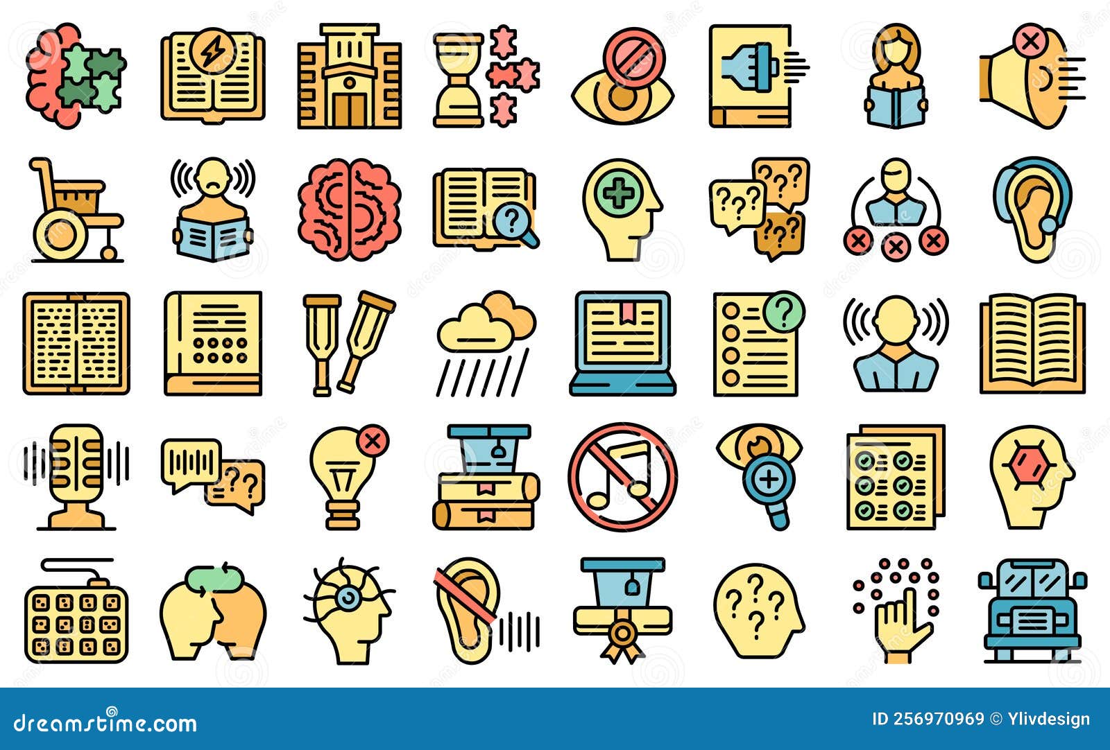 Set Of Disability Icons Or Graphic Elements With Information About ... Set Of Disability Icons Or Graphic Elements With Information About ...