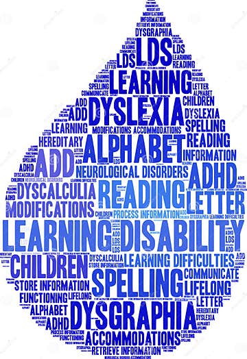 Learning Disability Word Cloud Stock Illustration - Illustration of ...