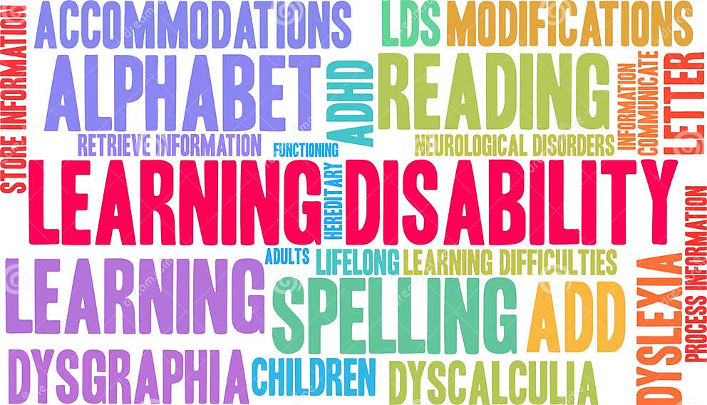 Learning Disability Word Cloud Stock Illustration - Illustration of ...