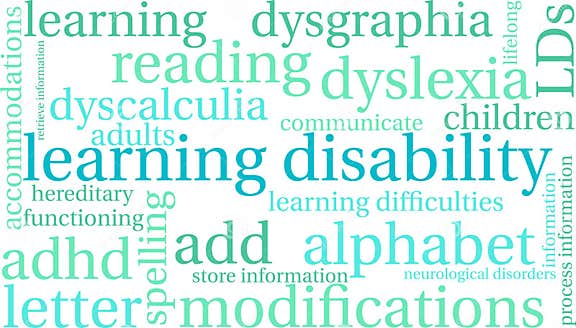 Learning Disability Word Cloud Stock Illustration - Illustration of ...