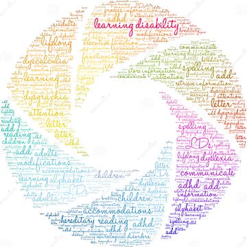 Learning Disability Word Cloud Stock Vector - Illustration of disorders ...