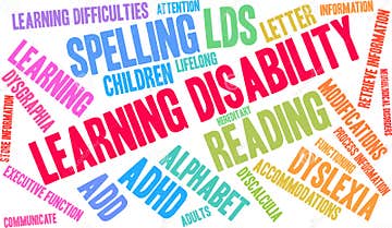 Learning Disability Word Cloud Stock Vector - Illustration of dyslexia ...