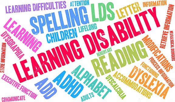 Learning Disability Word Cloud Stock Vector - Illustration of dyslexia ...