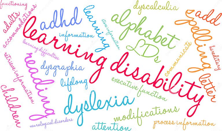 Learning Disability Word Cloud Stock Vector - Illustration of reading ...