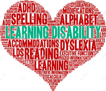 Learning Disability Word Cloud Stock Vector - Illustration of letter ...