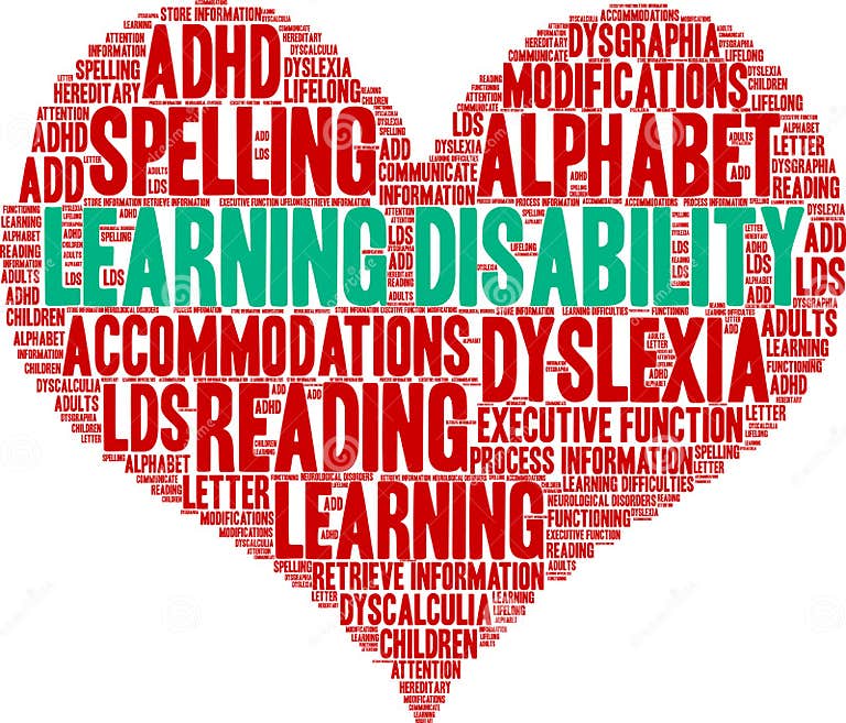 Learning Disability Word Cloud Stock Vector - Illustration of letter ...