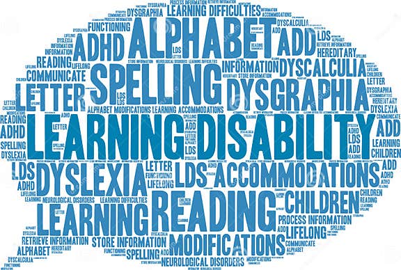 Learning Disability Word Cloud Stock Illustration - Illustration of ...