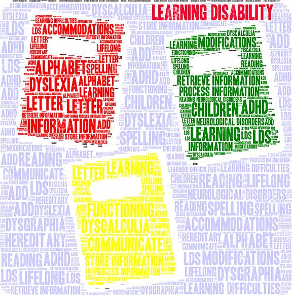 Learning Disability Word Cloud Stock Illustration - Illustration of ...