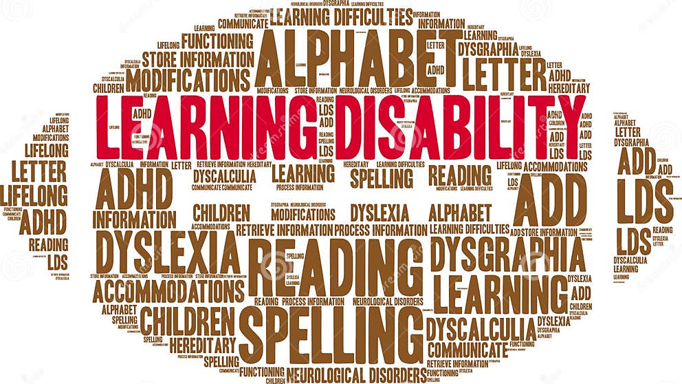 Learning Disability Word Cloud Stock Illustration - Illustration of ...