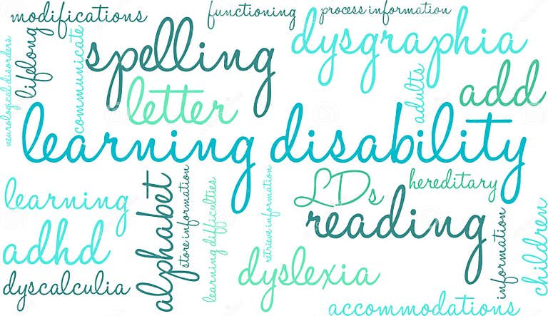 Learning Disability Word Cloud Stock Illustration - Illustration of ...
