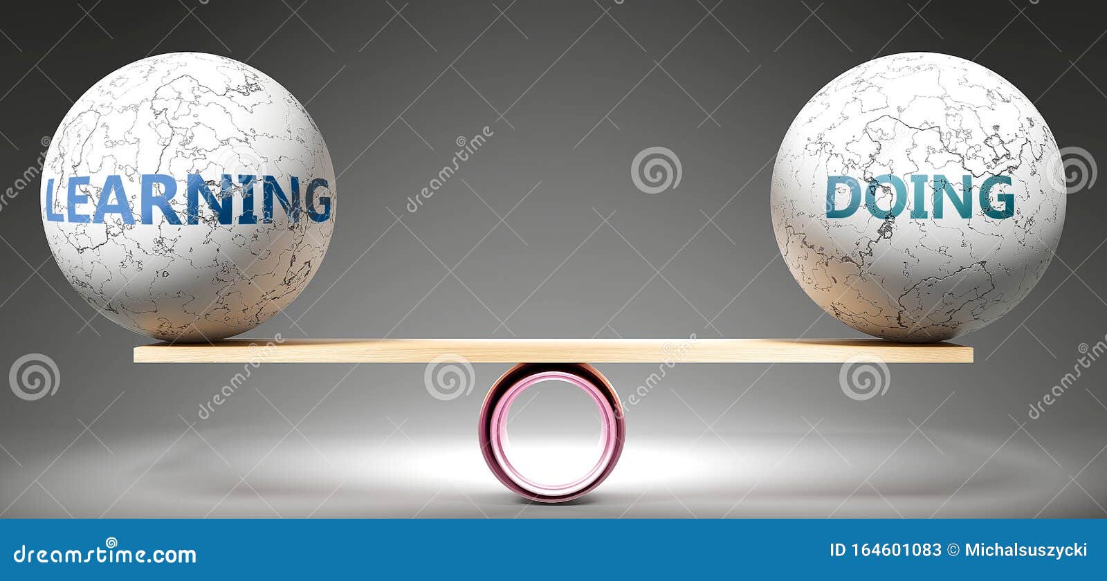 Learning and Doing in Balance - Pictured As Balanced Balls on Scale ...