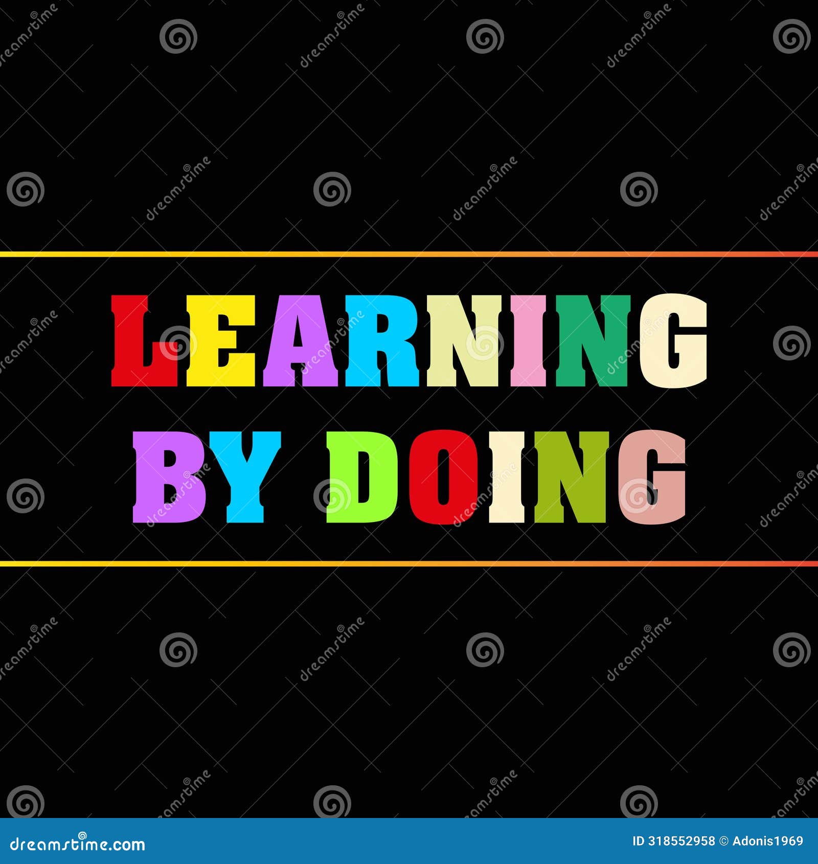 Learning by Doing Word Block on Black Stock Photo - Image of practice ...