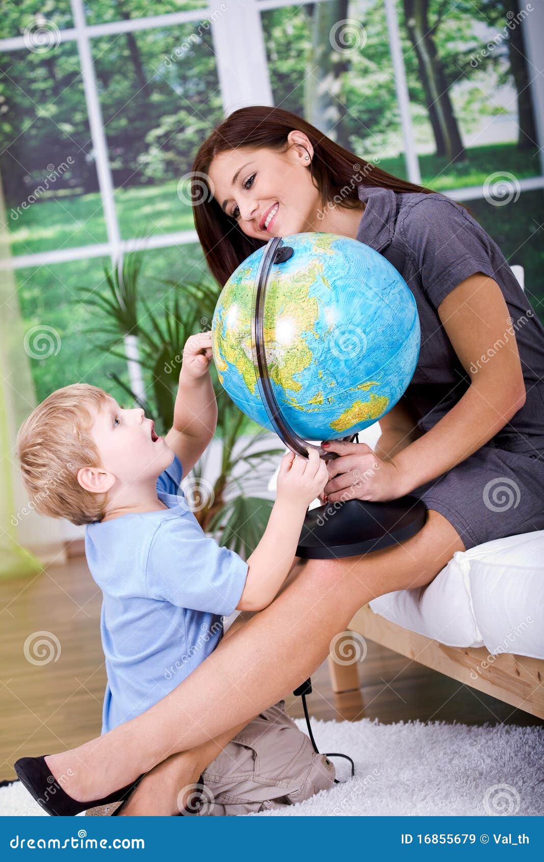 Learning about Earth stock image. Image of earth, female - 16855679
