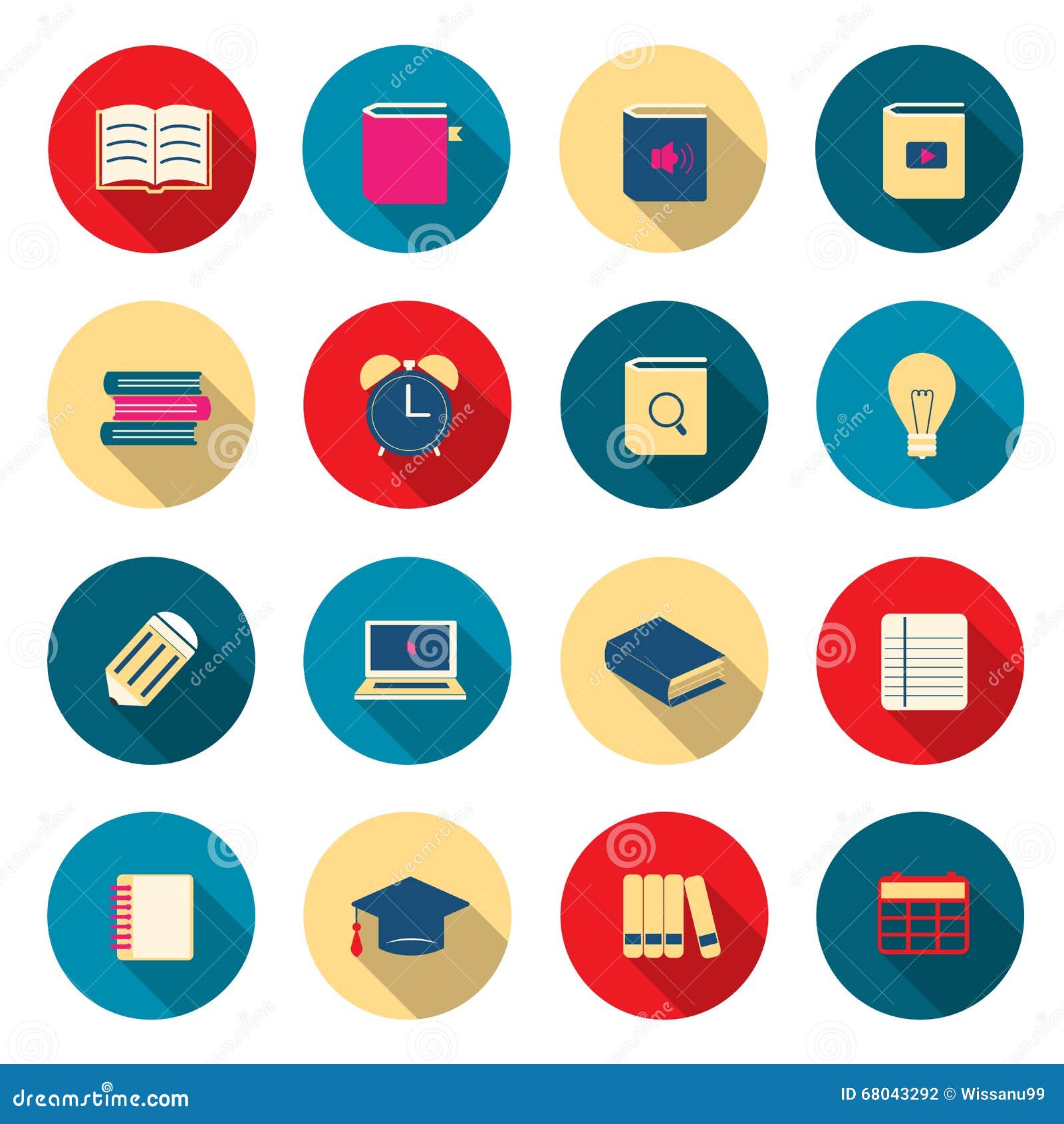 Learning Education Color Icons Set Stock Vector - Illustration of icons ...