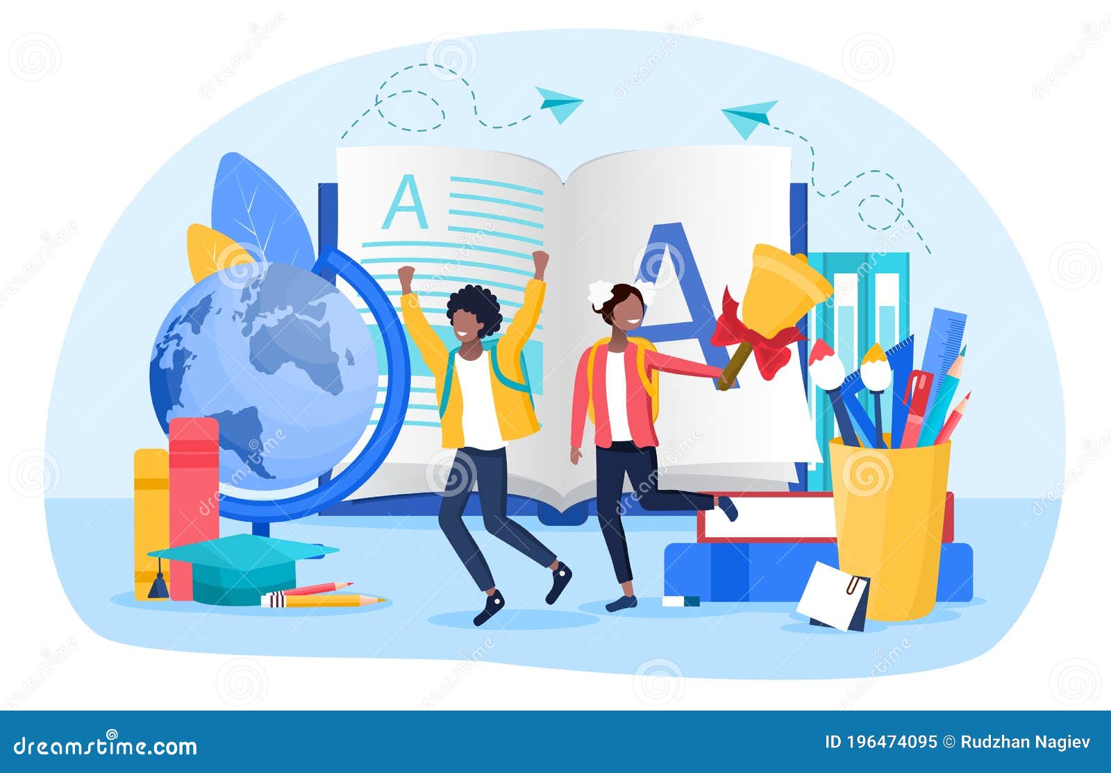 Learning or Education Concept with Students Stock Vector - Illustration ...