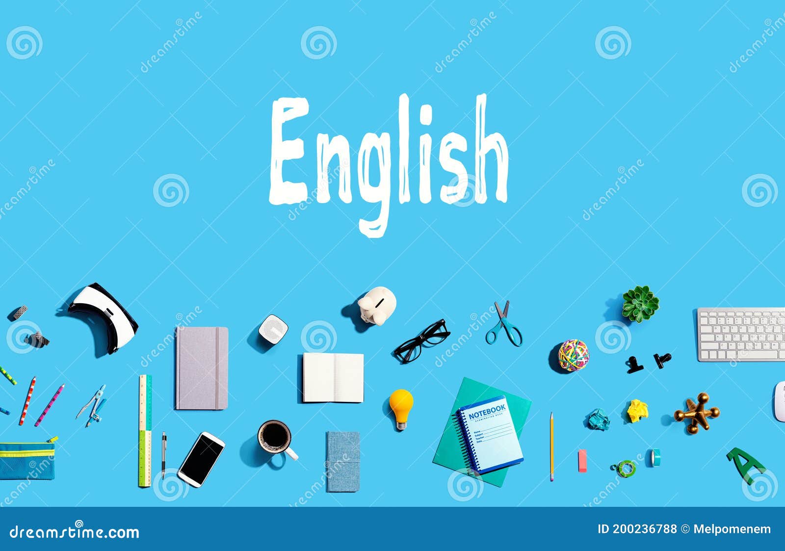 Learning English Concept with Electronic Gadgets and Office Supplies ...