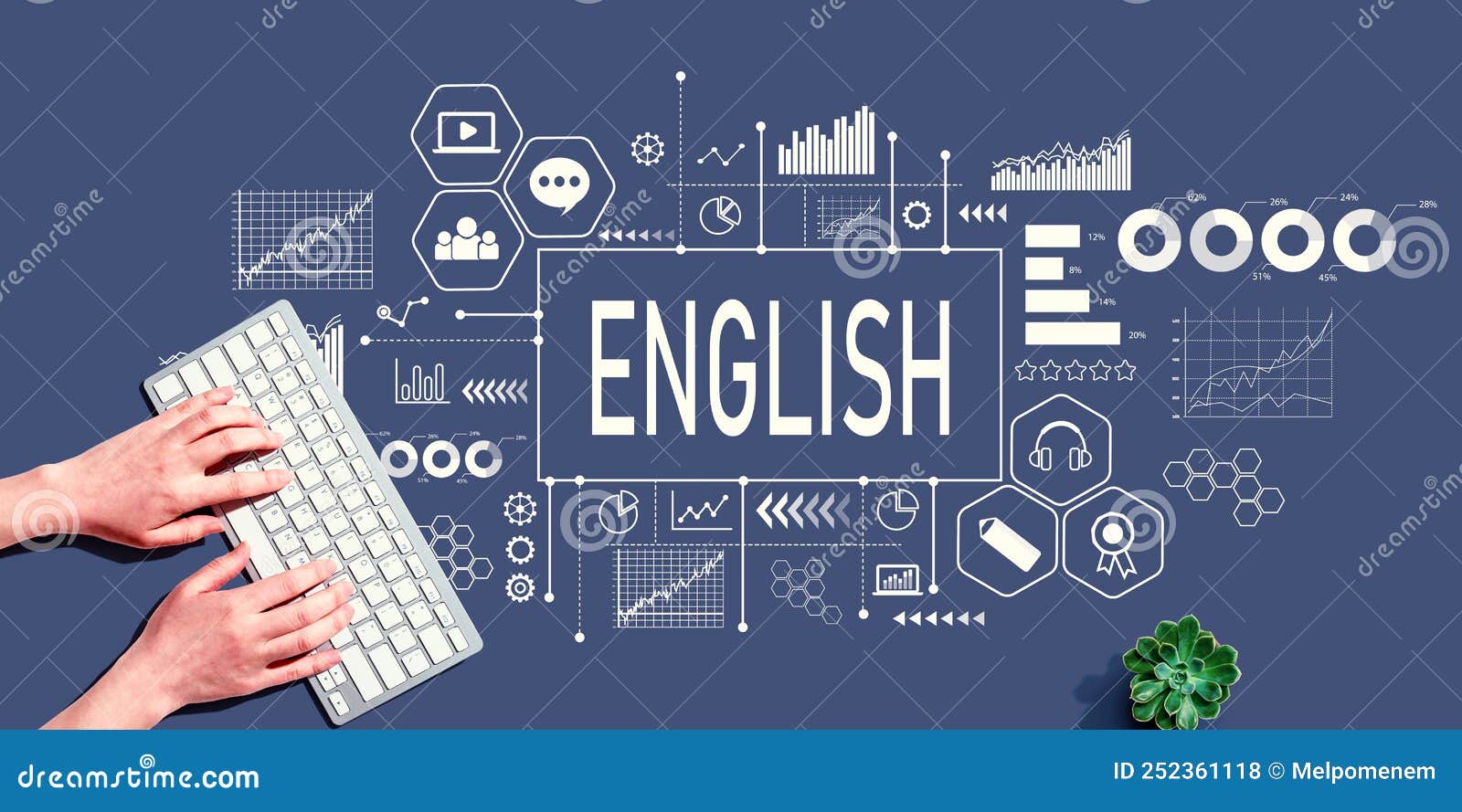 Learning English Concept with Person Using Pc Keyboard Stock Photo ...