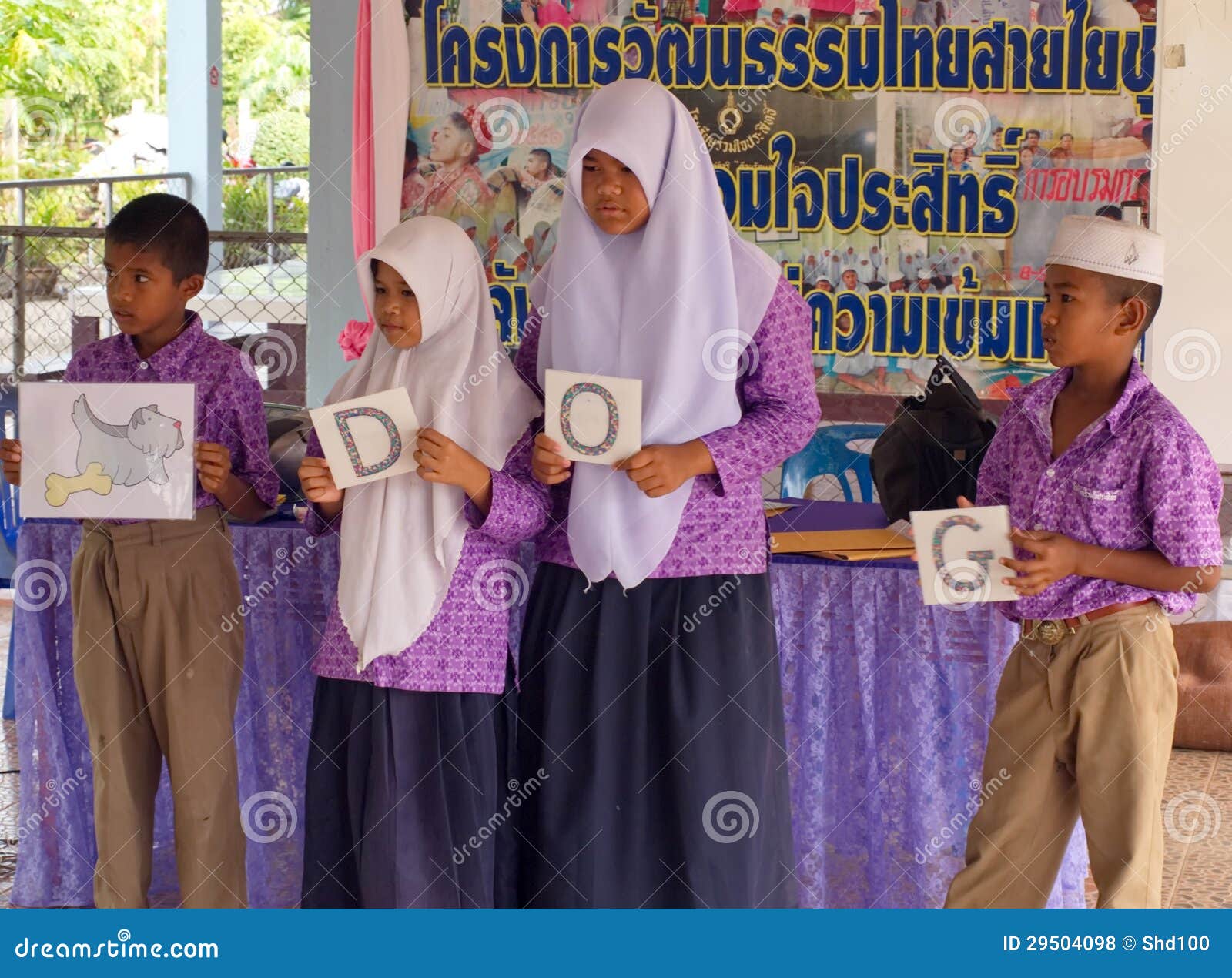Learning English in a Muslim Public School in Thailand Editorial Stock ...