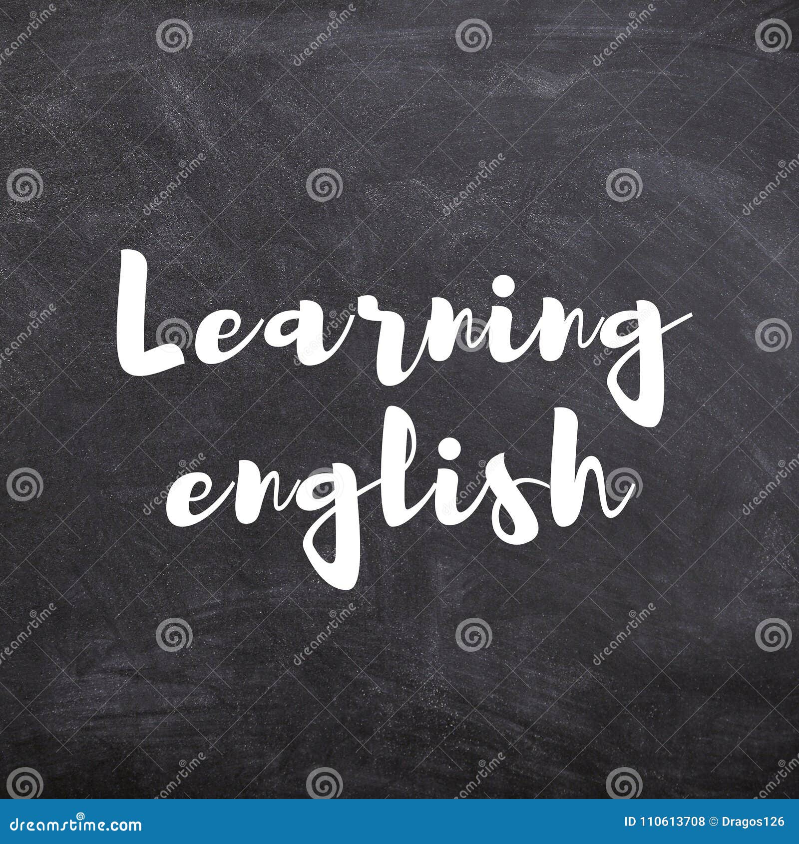 Learning English Title on School Blackboard. Stock Illustration ...