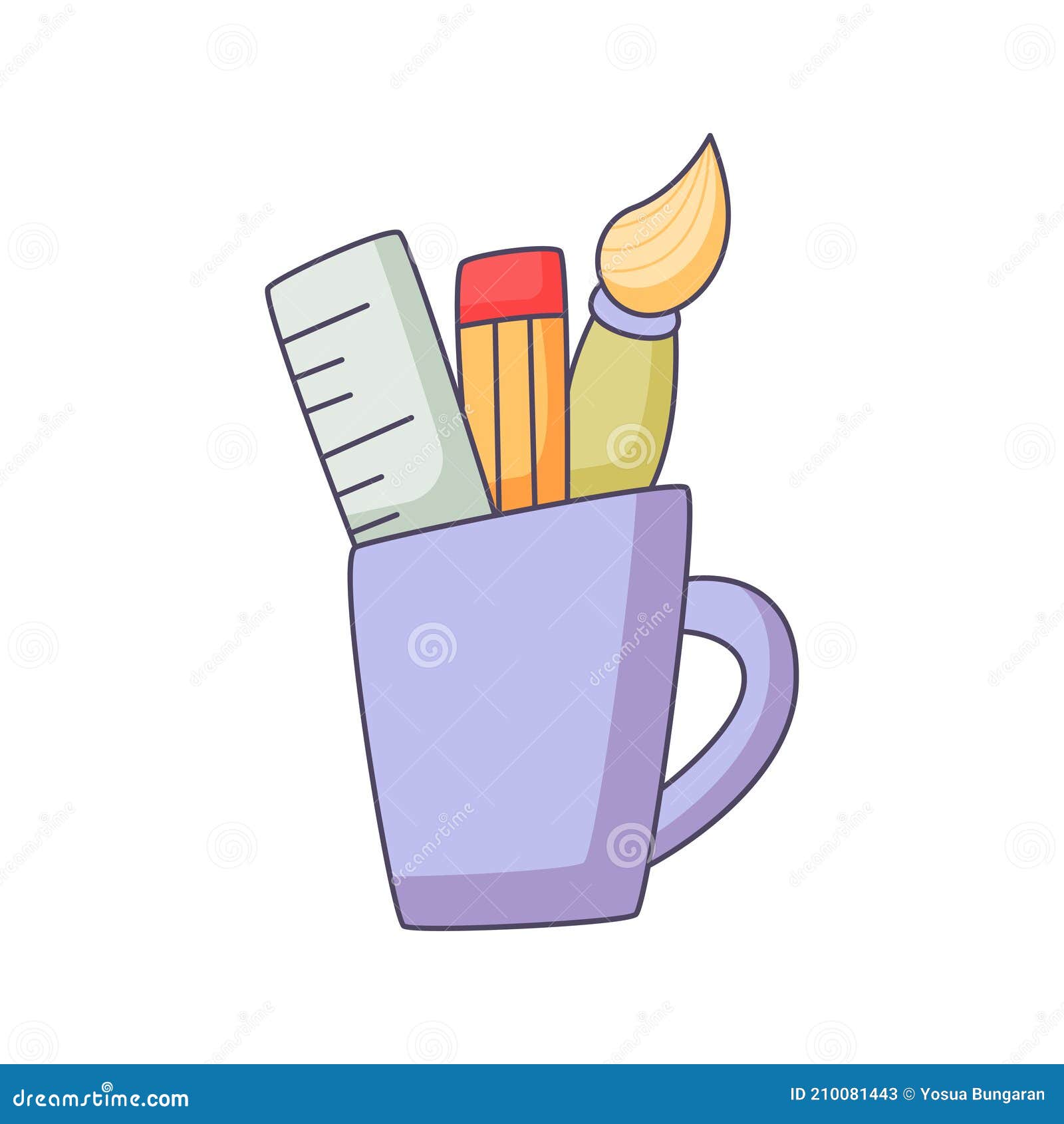 Learning Equipment Cartoon Doodle Hand Drawn Concept Vector Kawaii ...