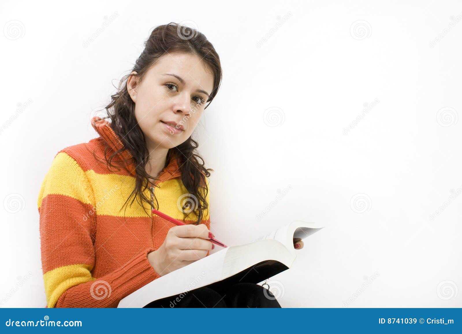 Learning for an exam stock image. Image of paper, female - 8741039