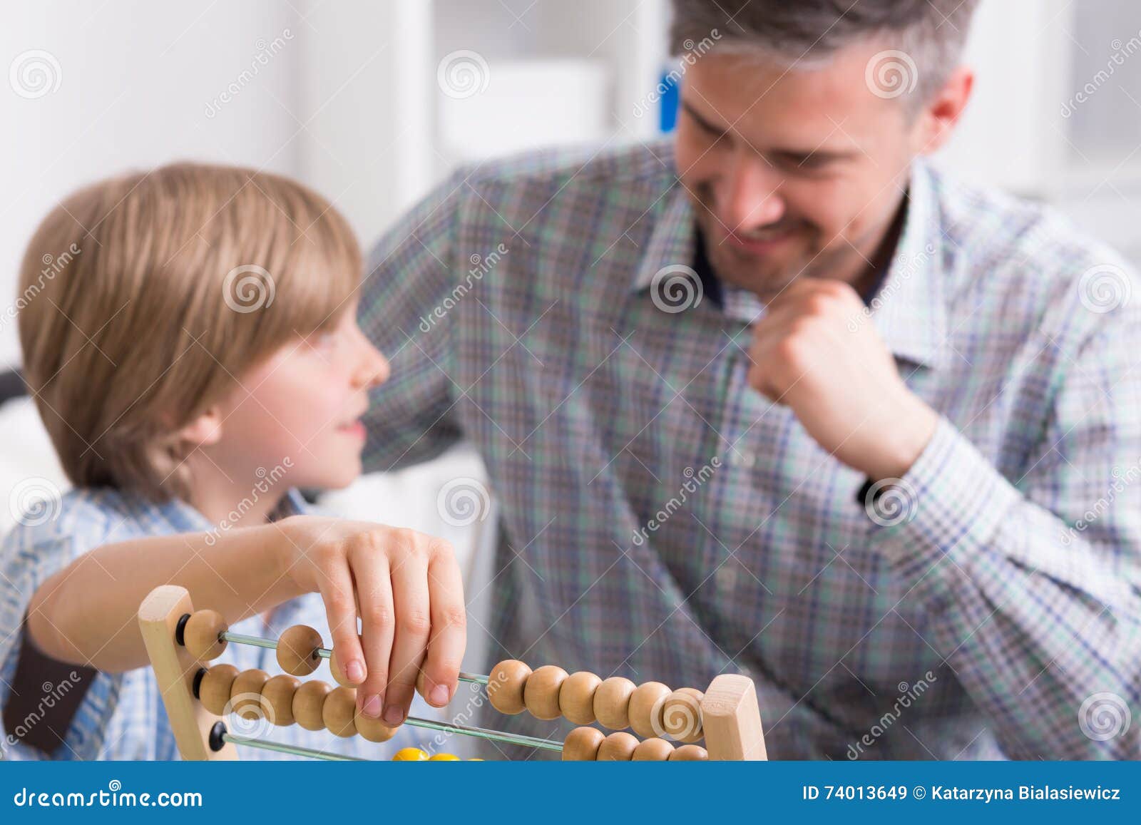 Learning with Father is Fun Stock Image - Image of homework, happy ...