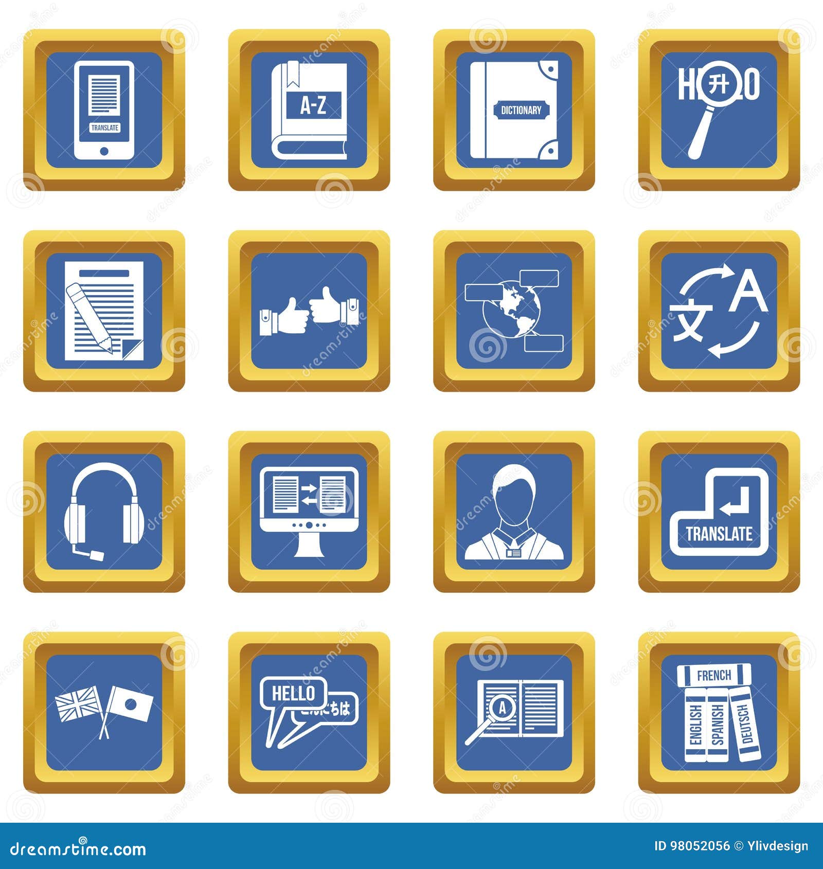 Languages Icons Set, Simple Style Vector Illustration | CartoonDealer ...