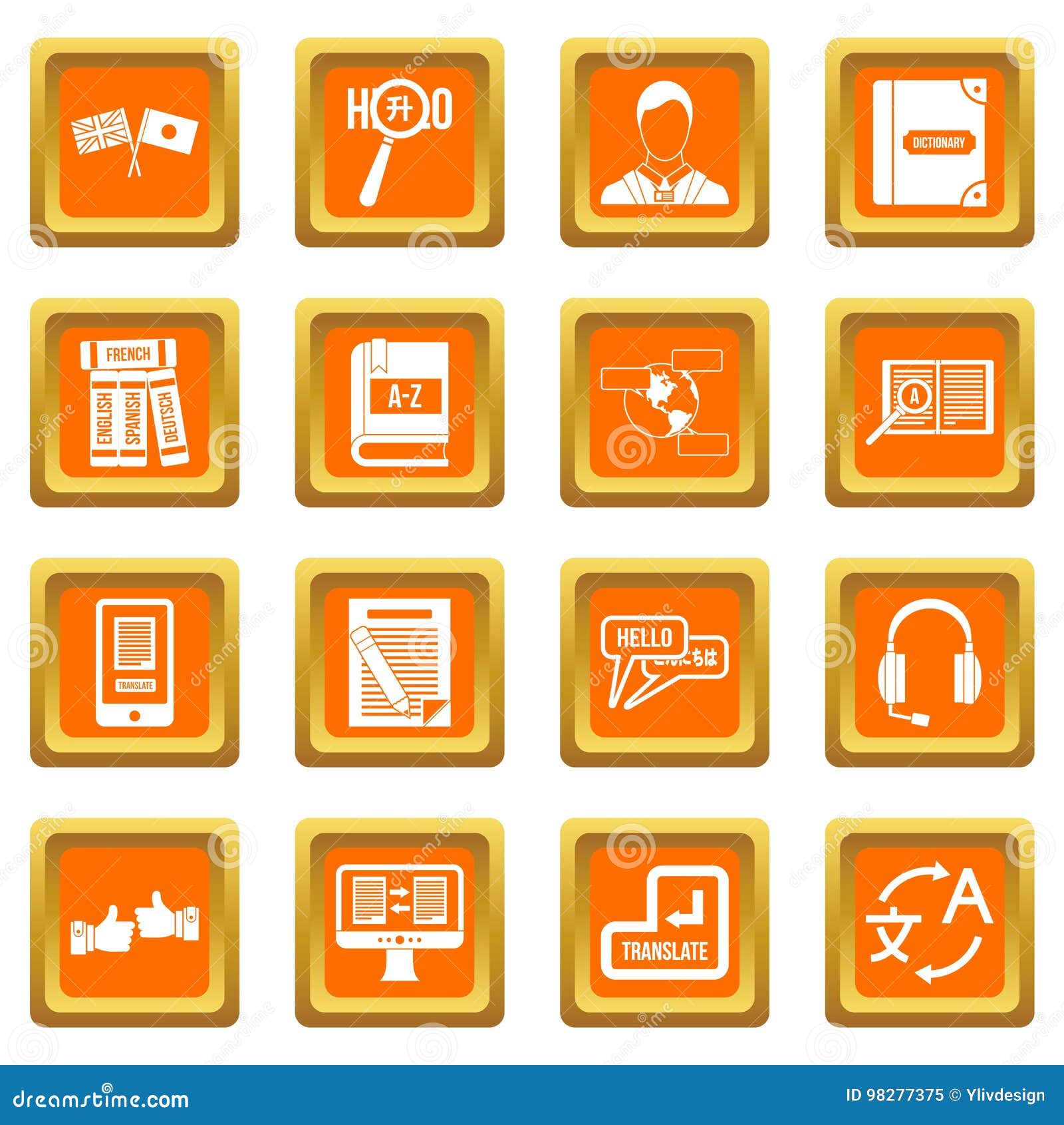 Languages Icons Set, Simple Style Vector Illustration | CartoonDealer ...