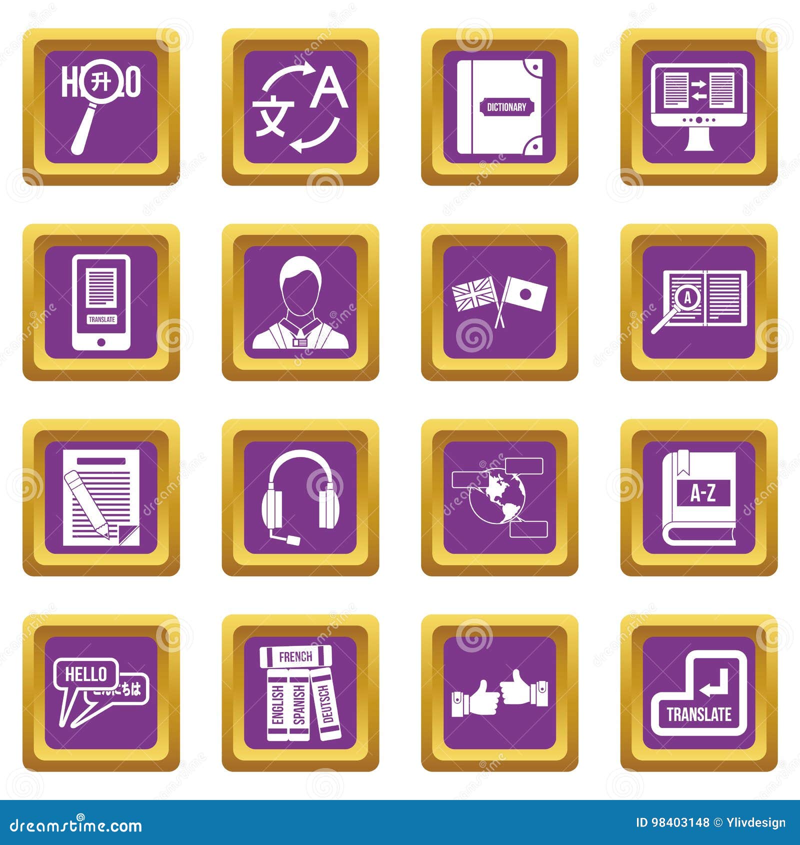 Languages Icons Set, Simple Style Vector Illustration | CartoonDealer ...