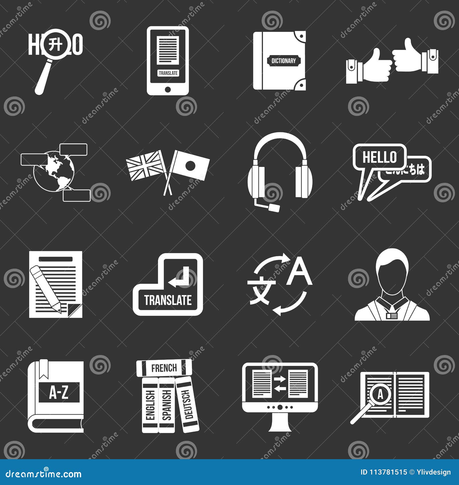Learning Foreign Languages Icons Set Grey Vector Stock Vector ... Learning Foreign Languages Icons Set Grey Vector Stock Vector ...